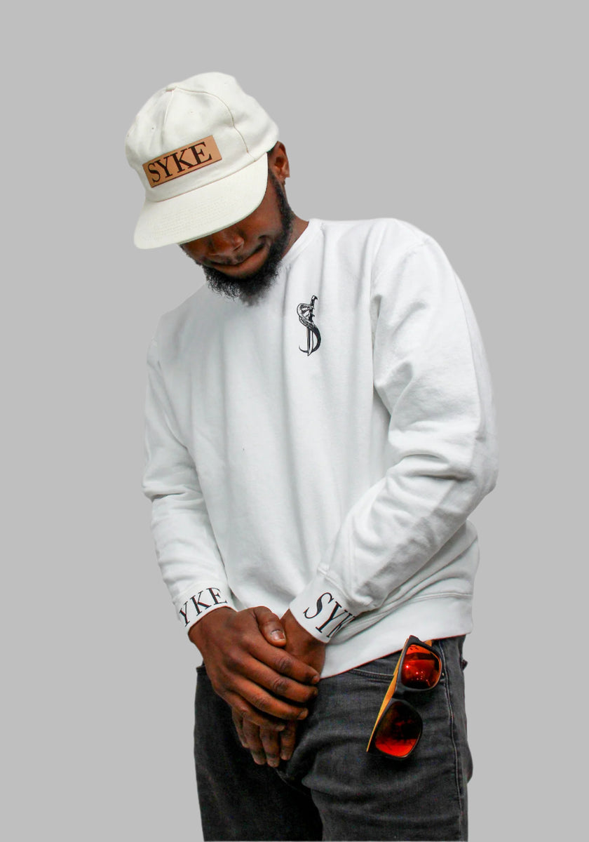 SYKE White Crew Neck Long Sleeve